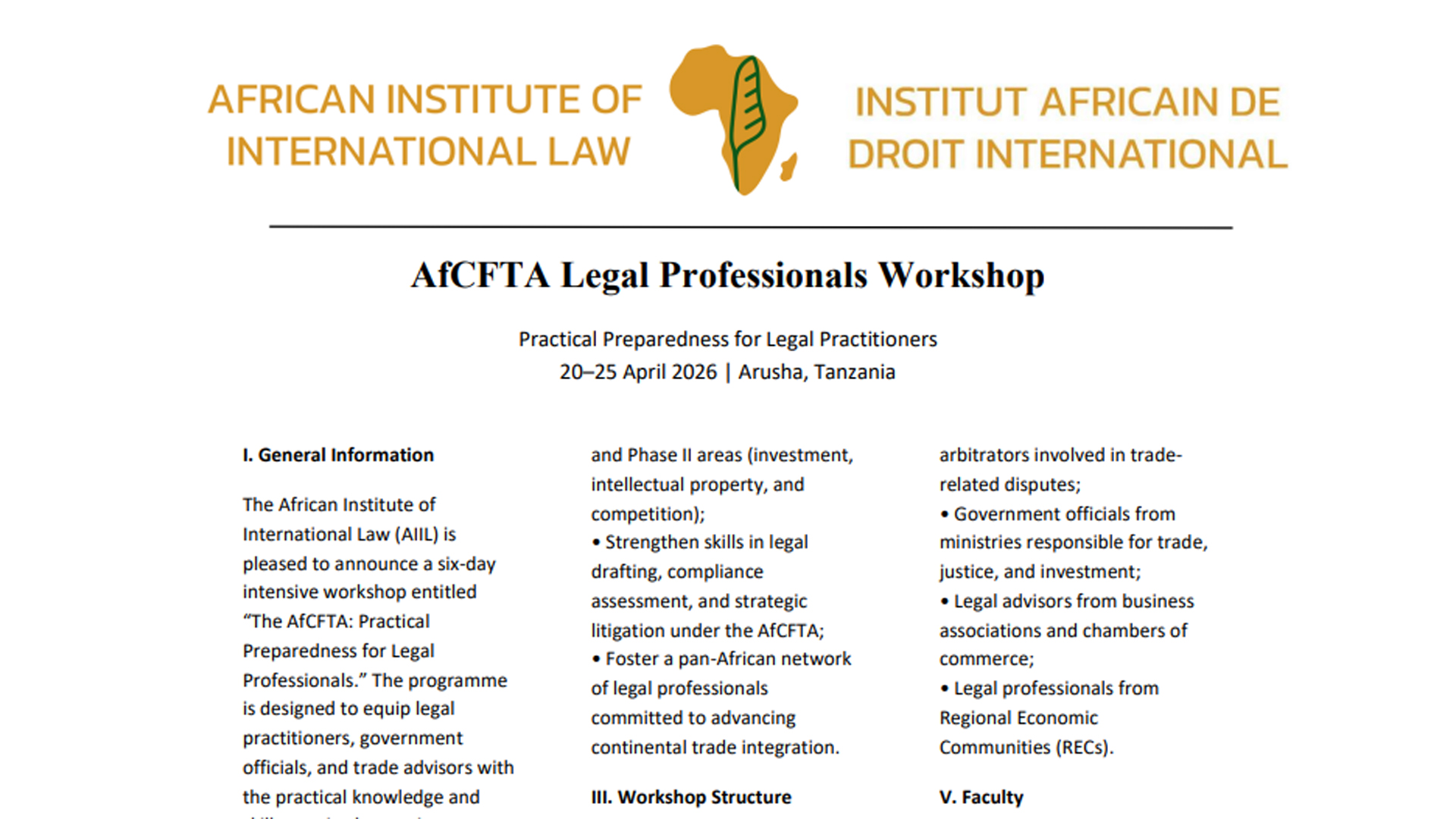 AfCFTA Legal Professionals Workshop: Practical Preparedness for Legal ...